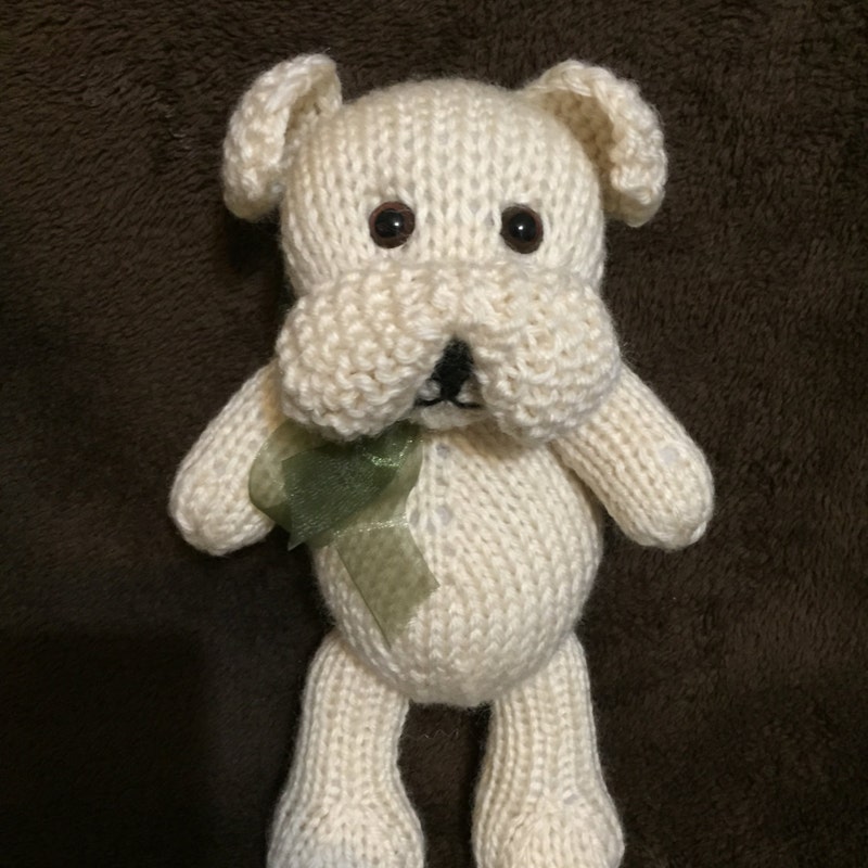 Bulldog Knitting Pattern - Etsy