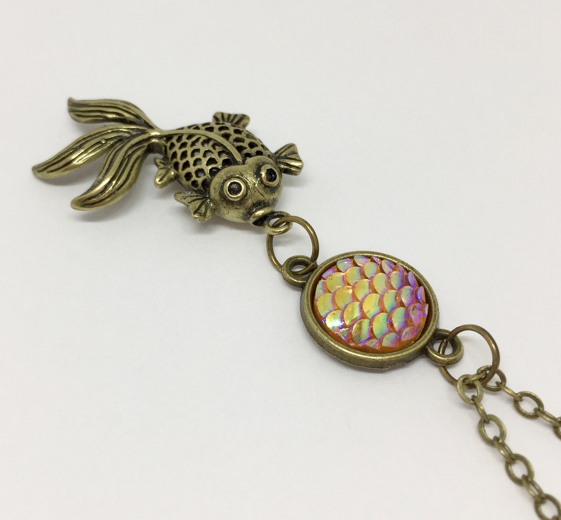 Koi Fish Necklace Pendantkoi Pendant With Orange Scaleskoi - Etsy