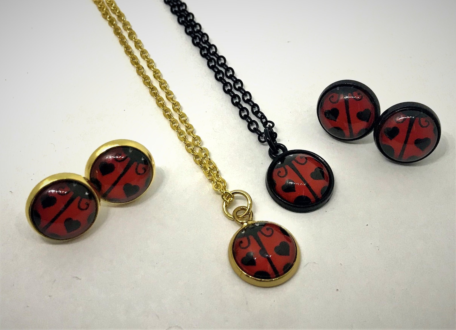 Ladybug Necklace,ladybug Earrings,ladybug Jewelry,red Ladybug,gifts for ...