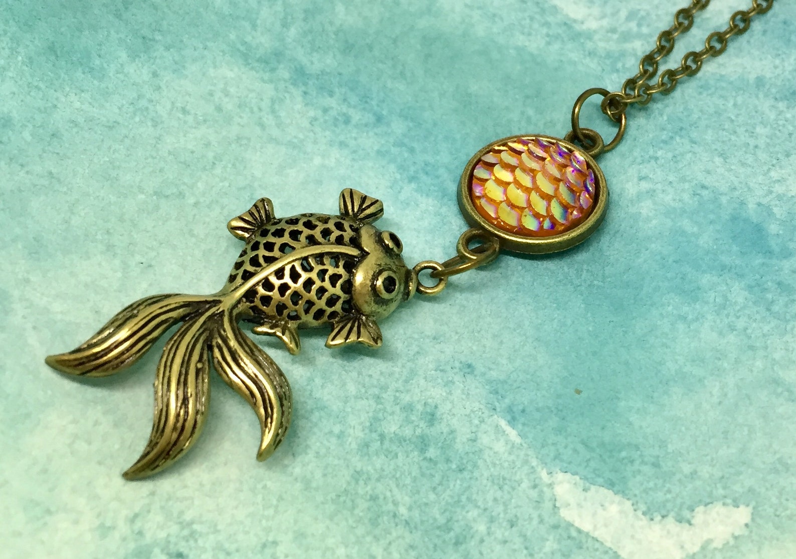 Koi Fish Necklace Pendantkoi Pendant With Orange Scaleskoi - Etsy