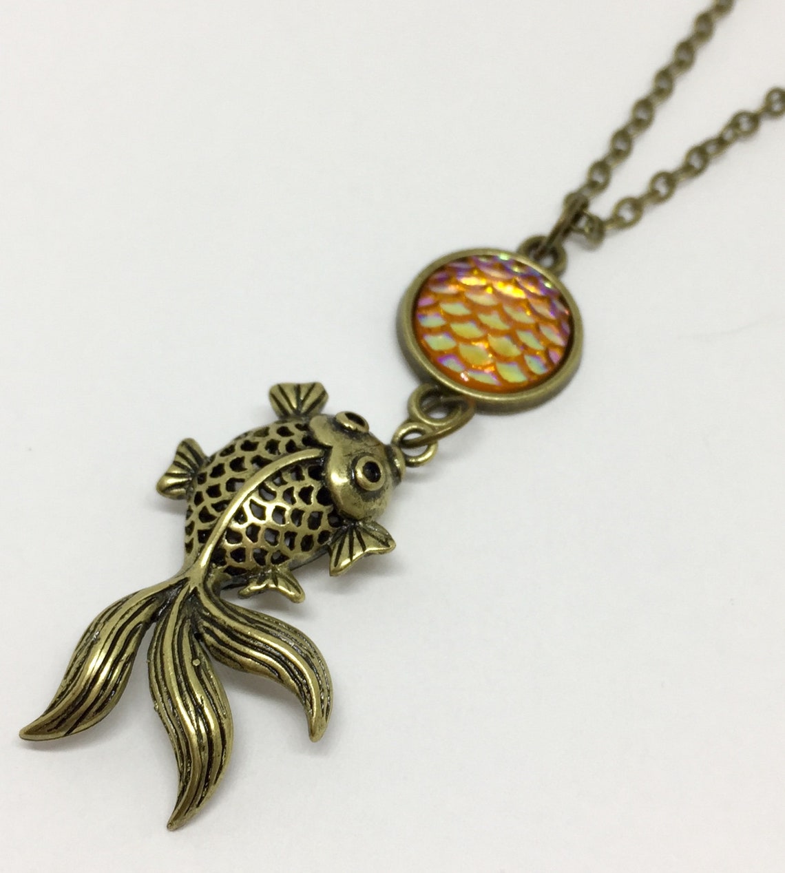 Koi Fish Necklace Pendantkoi Pendant With Orange Scaleskoi - Etsy