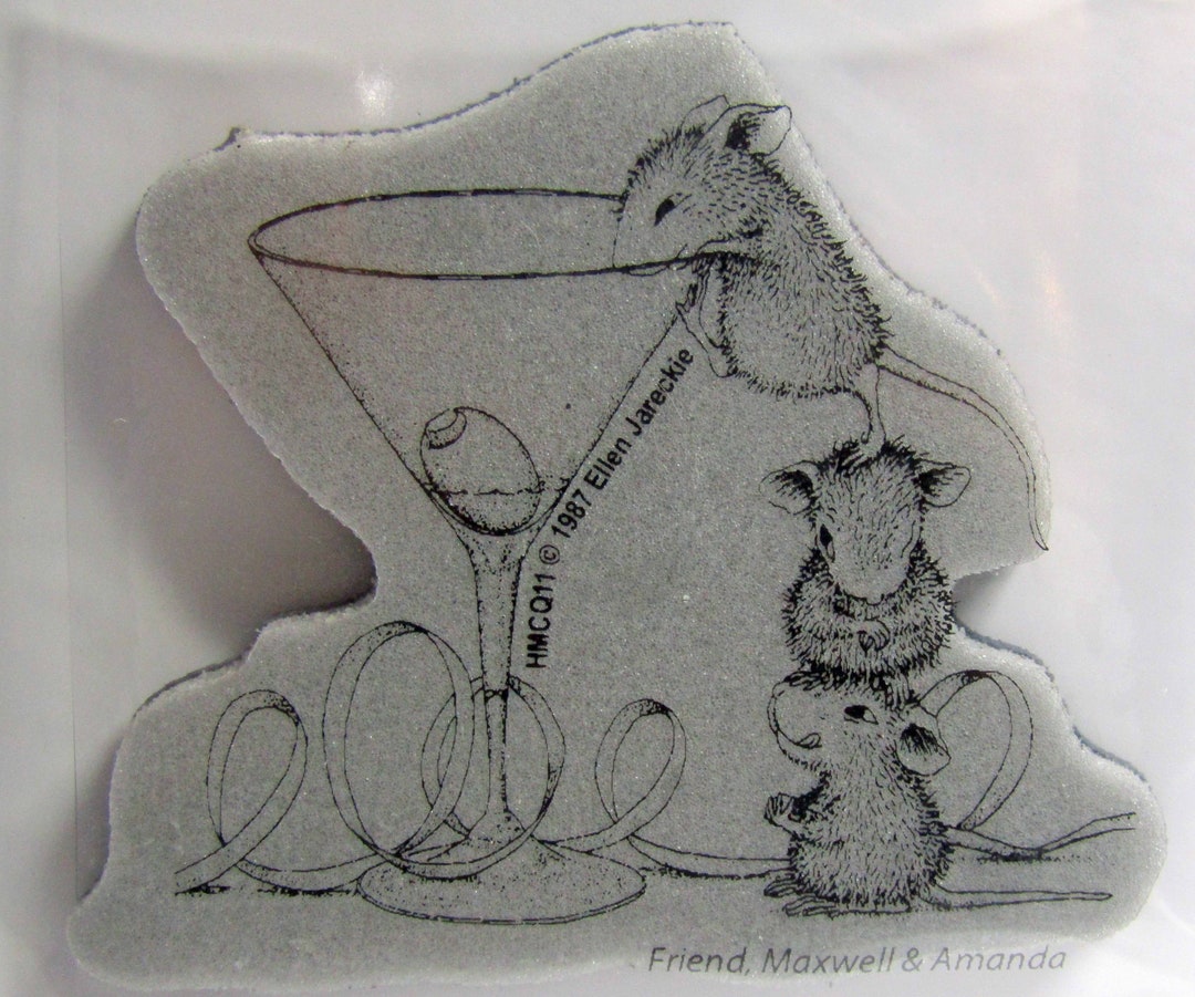 House Mouse Martini Mice Rubber Stamp HMCQ11 - Etsy