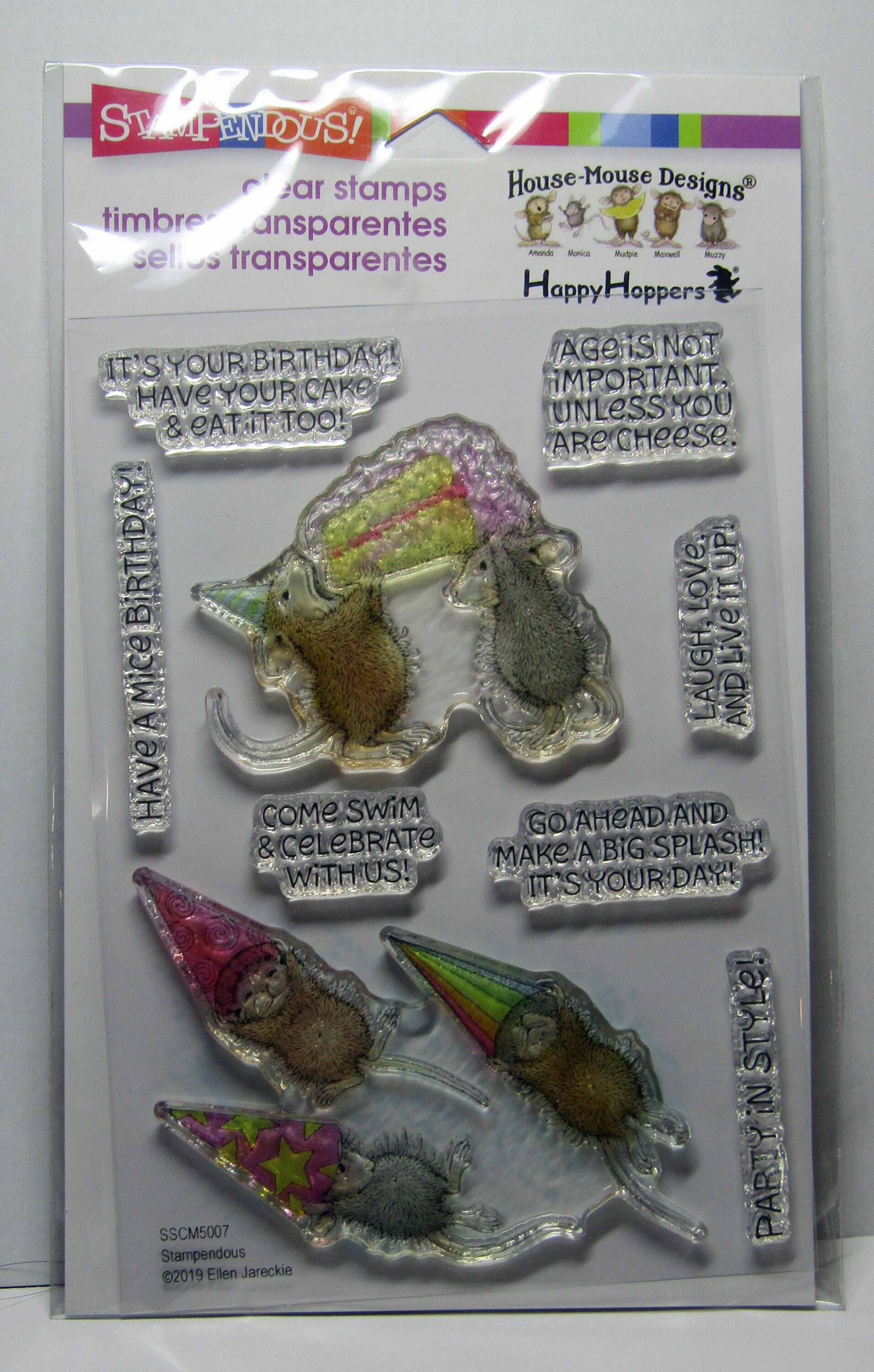 House Mouse Birthday Splash Perfectly Clear Stamp Set - Etsy