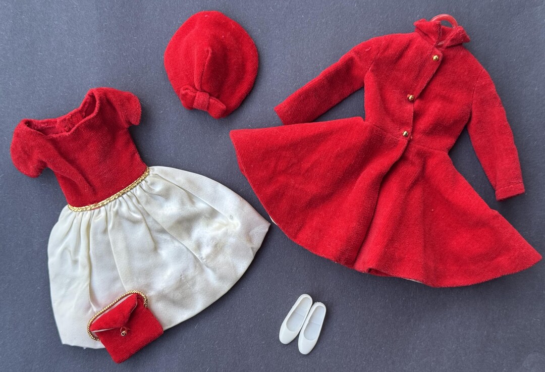 Vintage Barbie Skipper Red Velvet Outfits Silk N Fancy & Dress Coat - Etsy