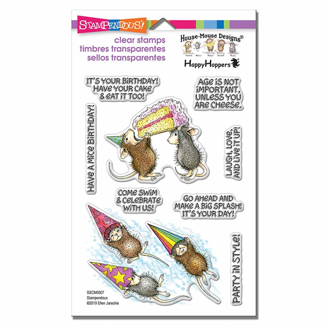 House Mouse Birthday Splash Perfectly Clear Stamp Set - Etsy