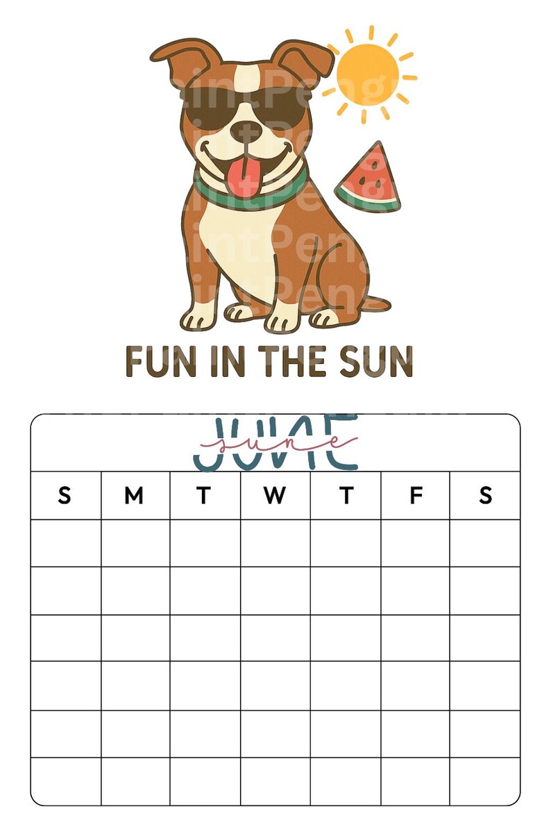 Funny Cartoon Dog 2026 Calendar • Printable Pet Planner (digital ...