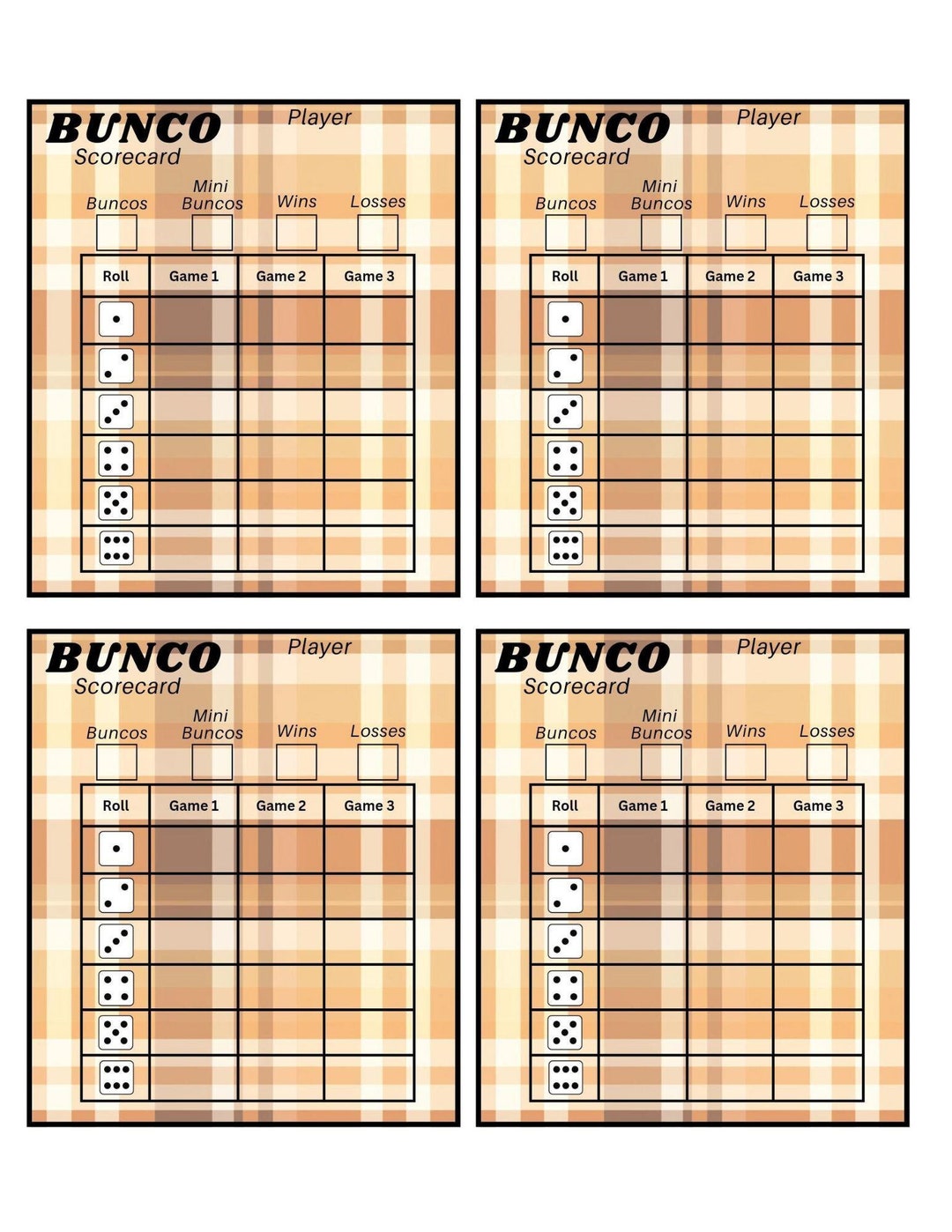 November Thanksgiving Bunco Scorecard & Table Tally Printable - Etsy