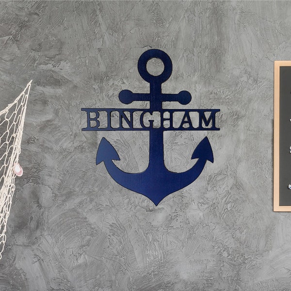 Wooden Anchor Sign - Etsy