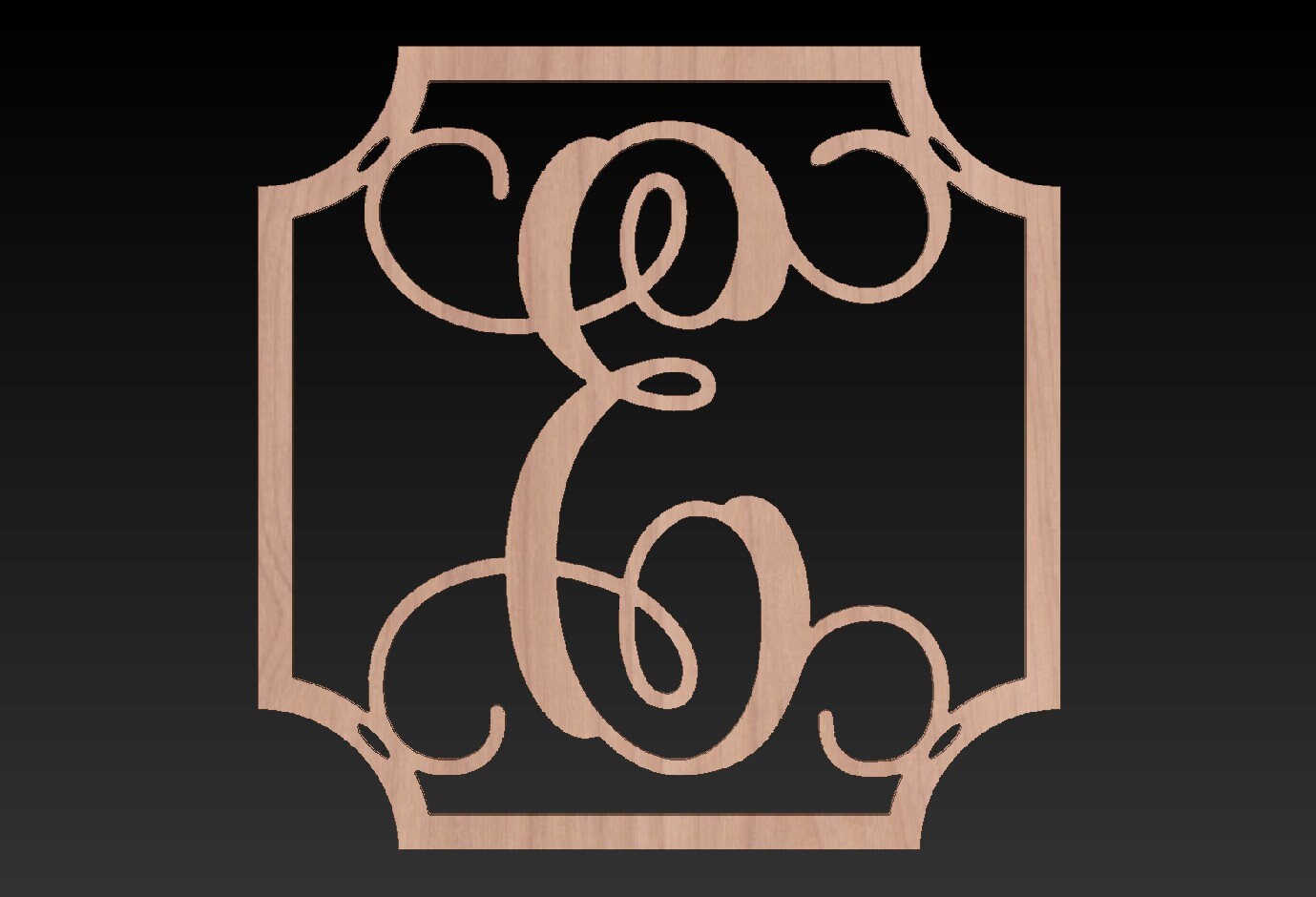 Single Letter Square Monogram - Etsy