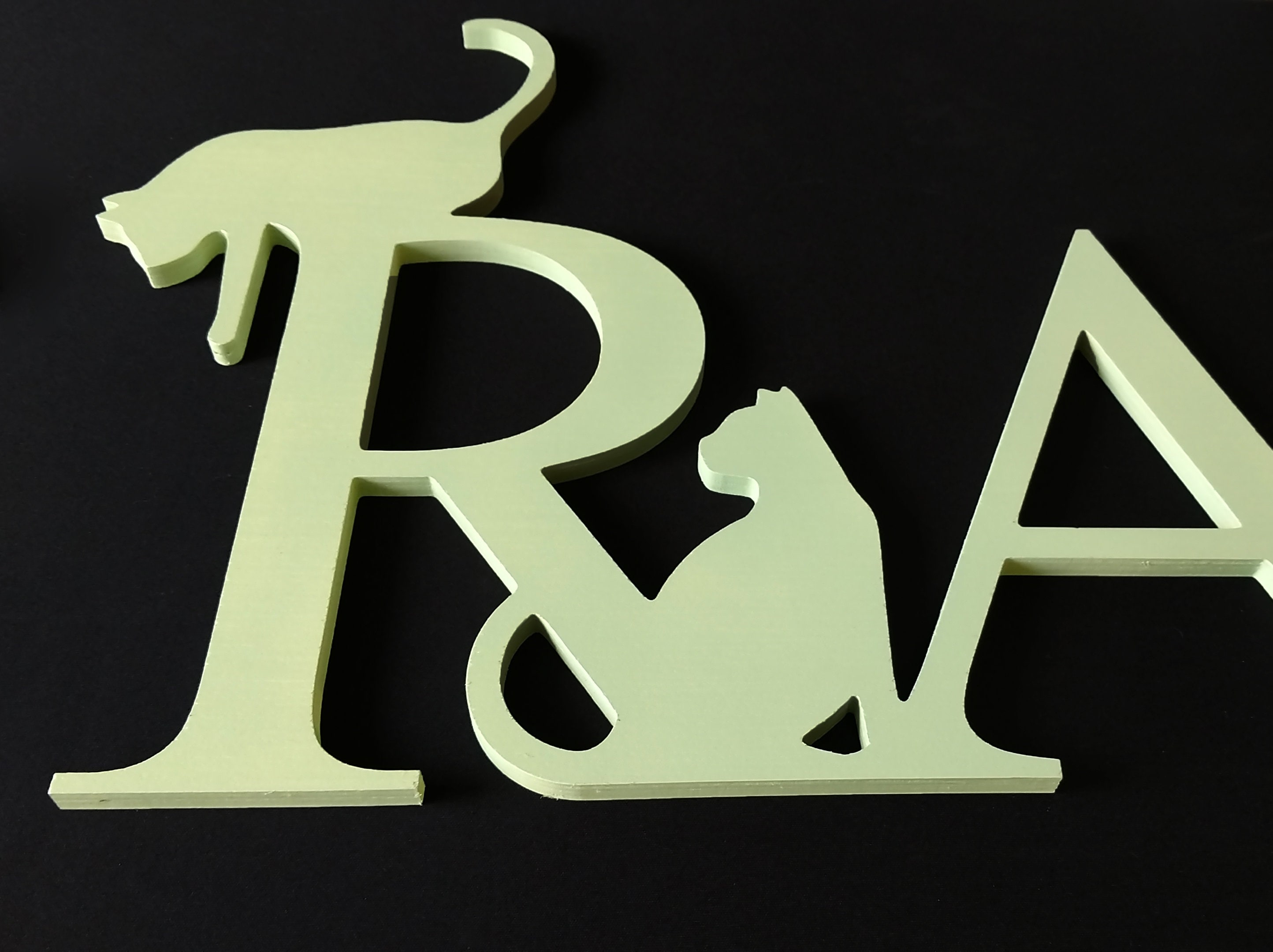 10 Custom Wooden Cat Letters | Etsy