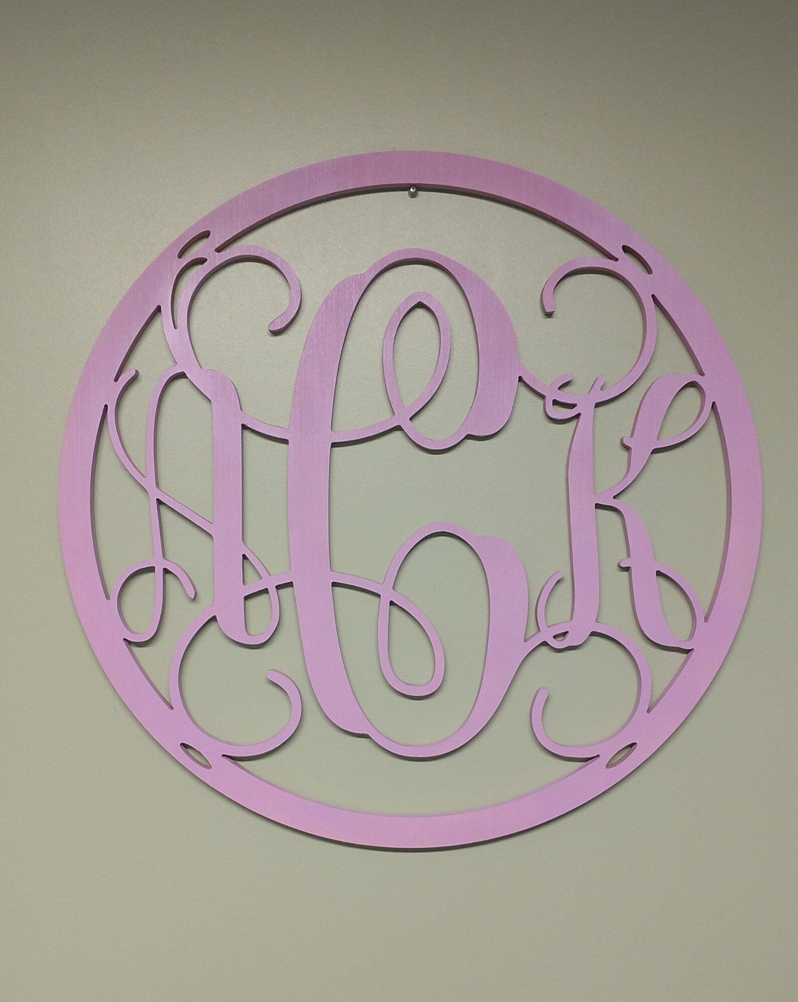 Round Wooden Monogram Initials | Etsy