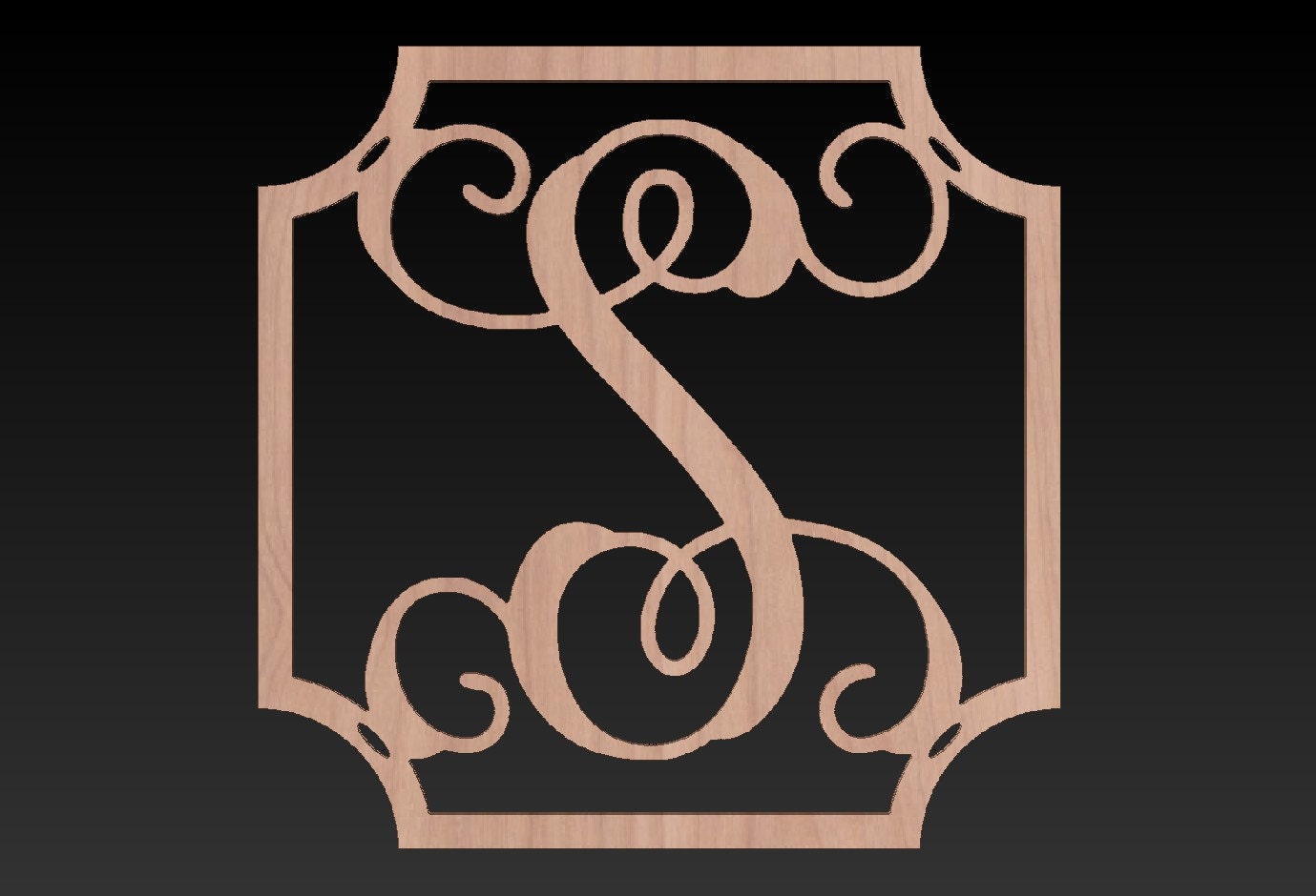 Single Letter Square Monogram - Etsy