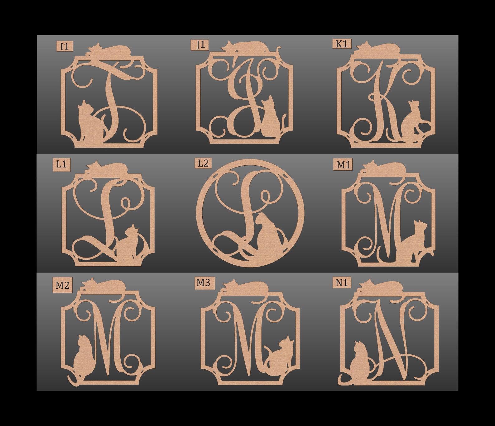 Cat Lovers Monogram Signs for Front Door Decor | Etsy