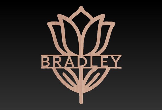 Wooden Lotus Name Sign | Etsy