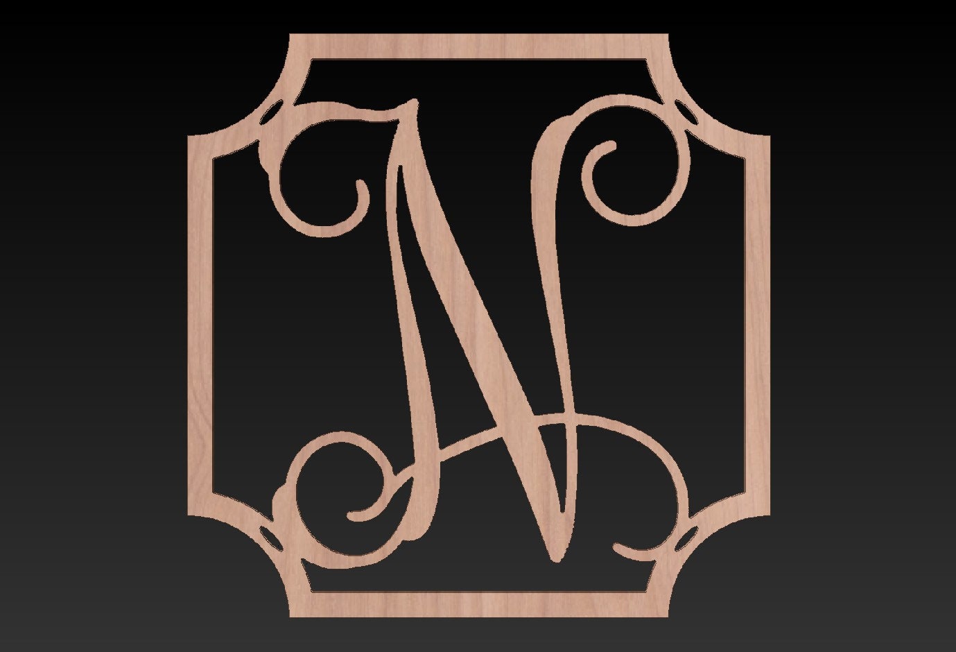 Single Letter Square Monogram - Etsy