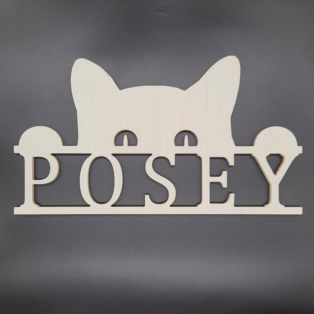 Peeking Cat Name Sign - Etsy