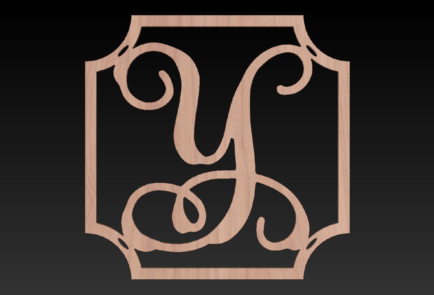 Single Letter Square Monogram - Etsy