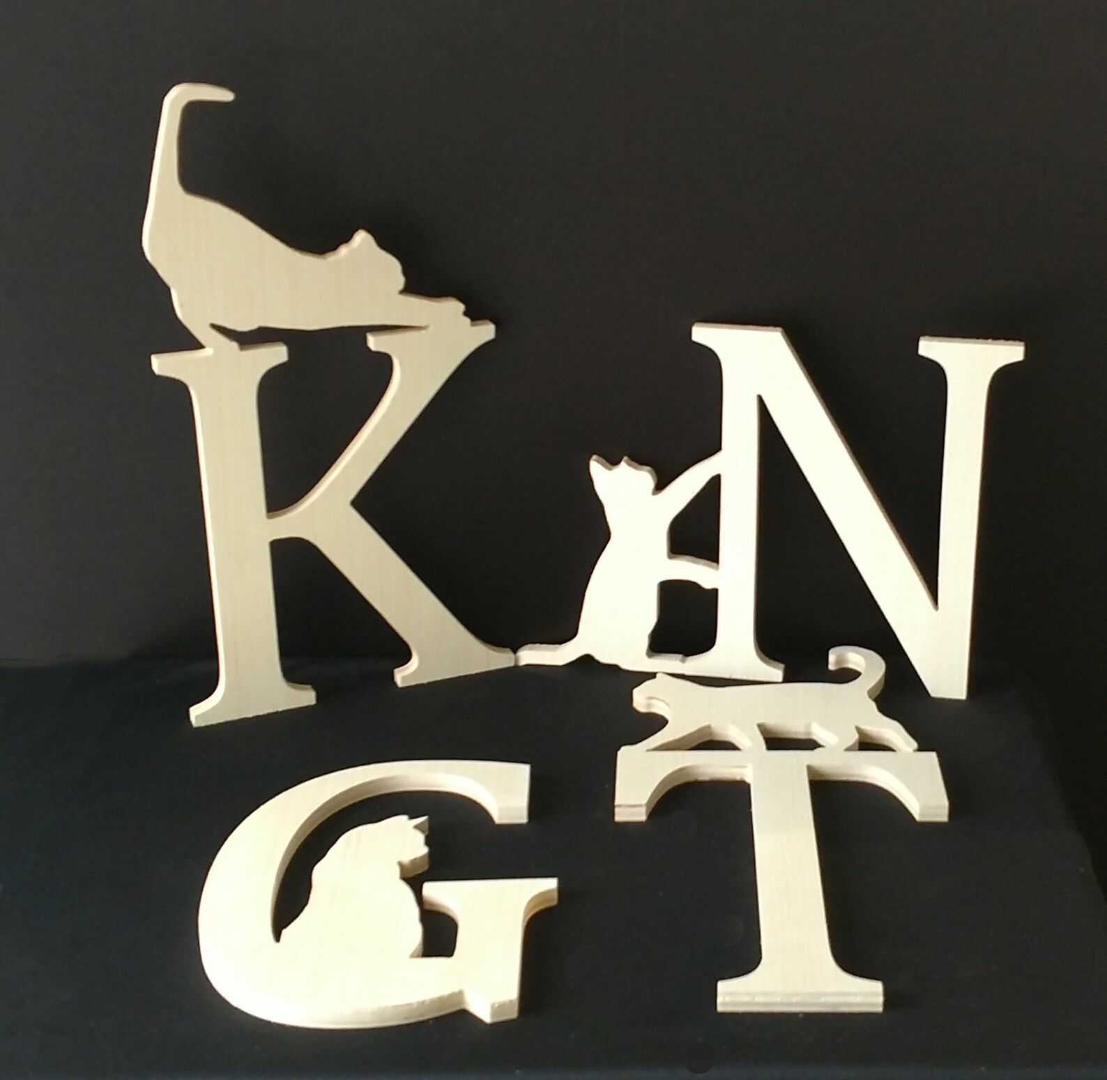 10 Custom Wooden Cat Letters - Etsy