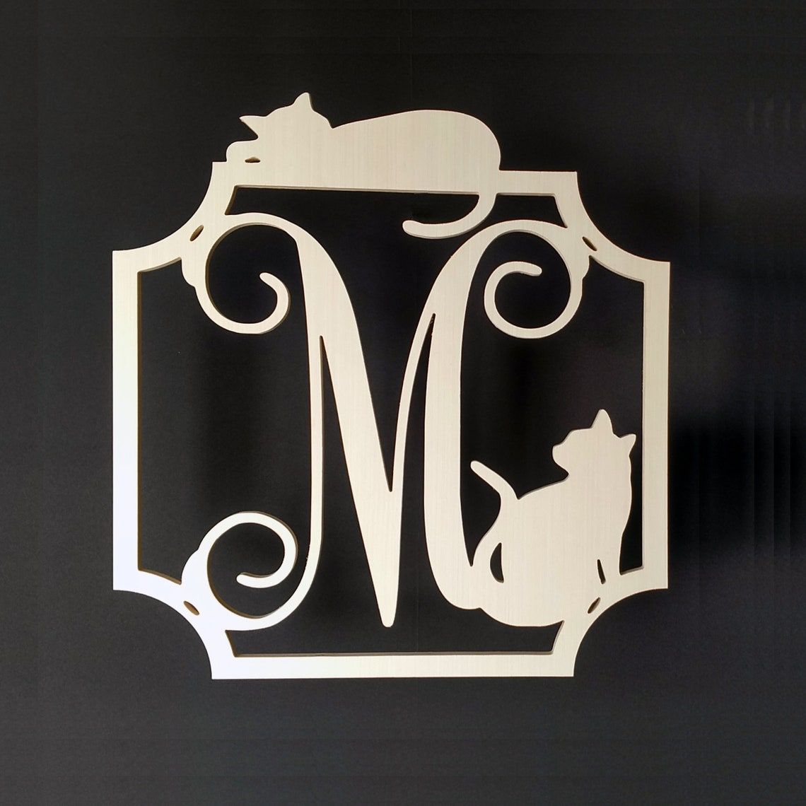 Cat Lovers Monogram Signs for Front Door Decor | Etsy