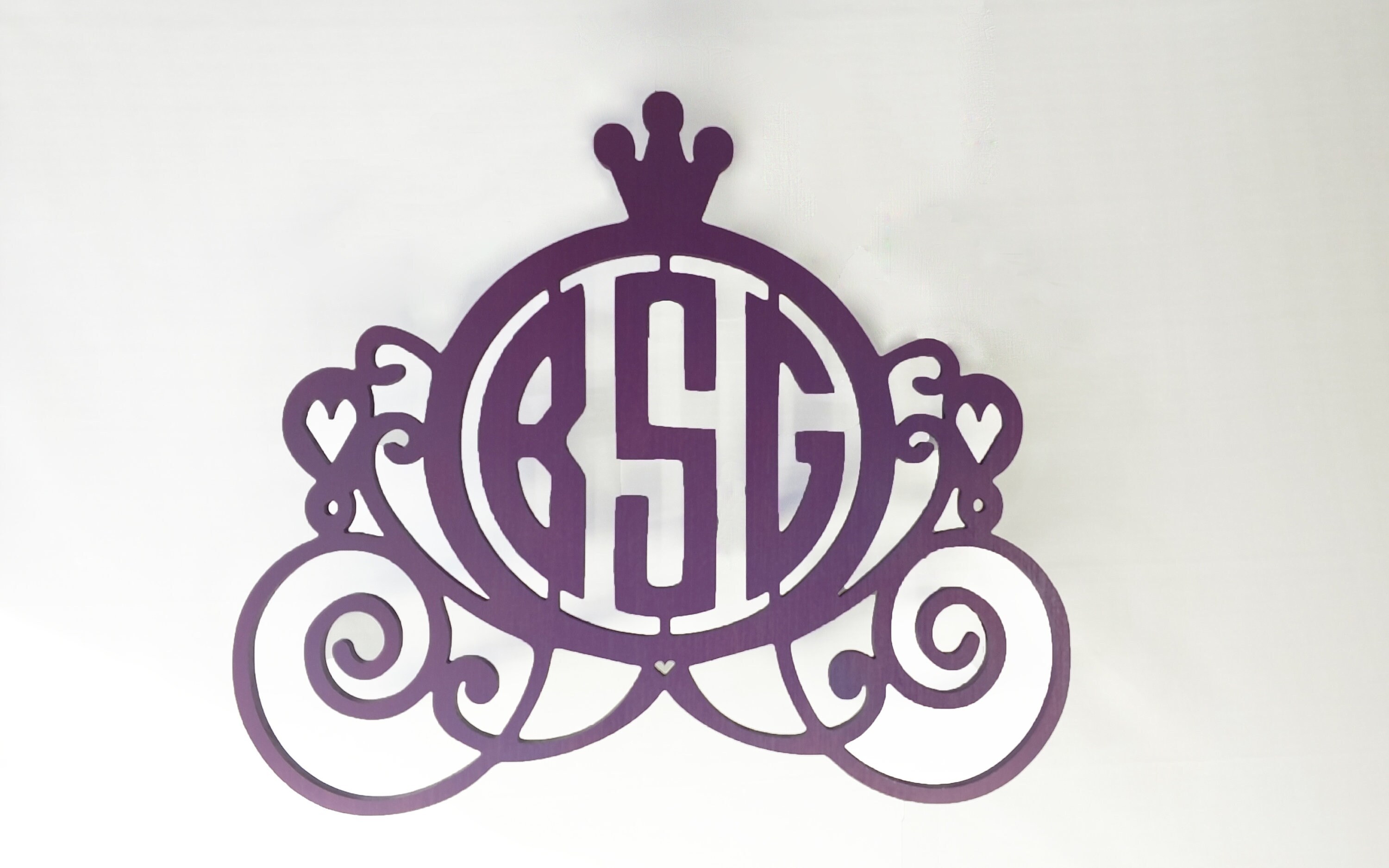 Princess Carriage Monogram Sign - Etsy