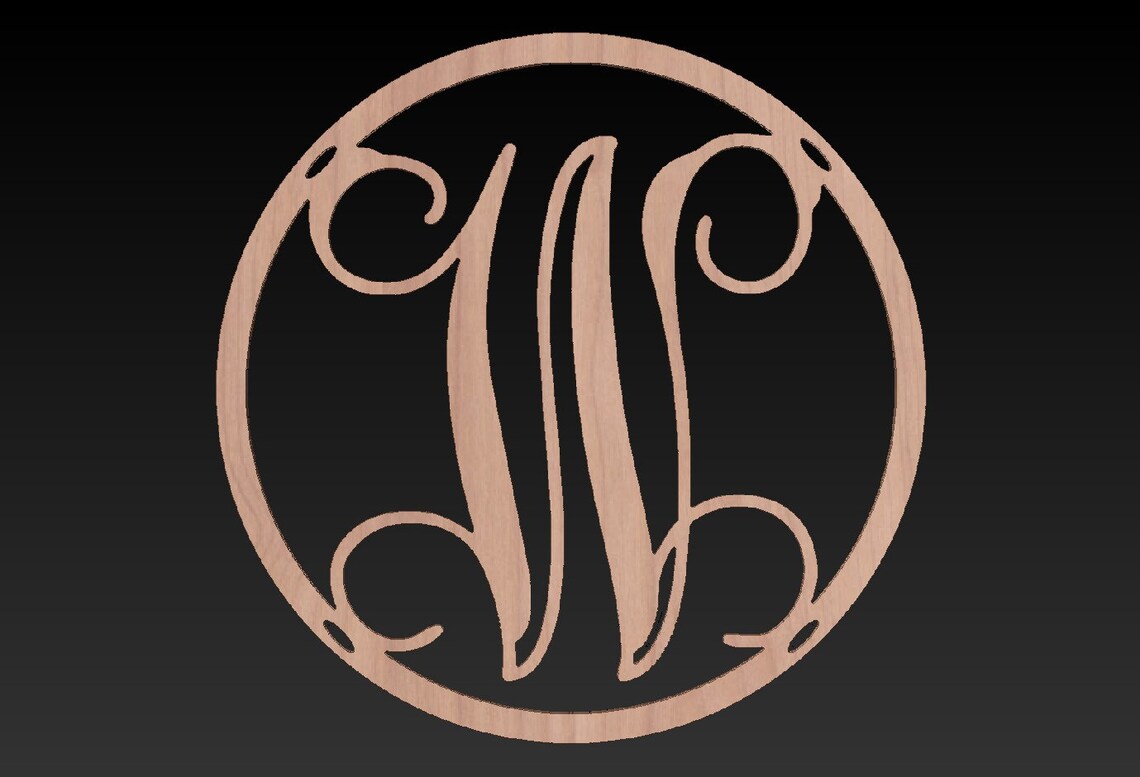 Single Letter Circle Monogram | Etsy