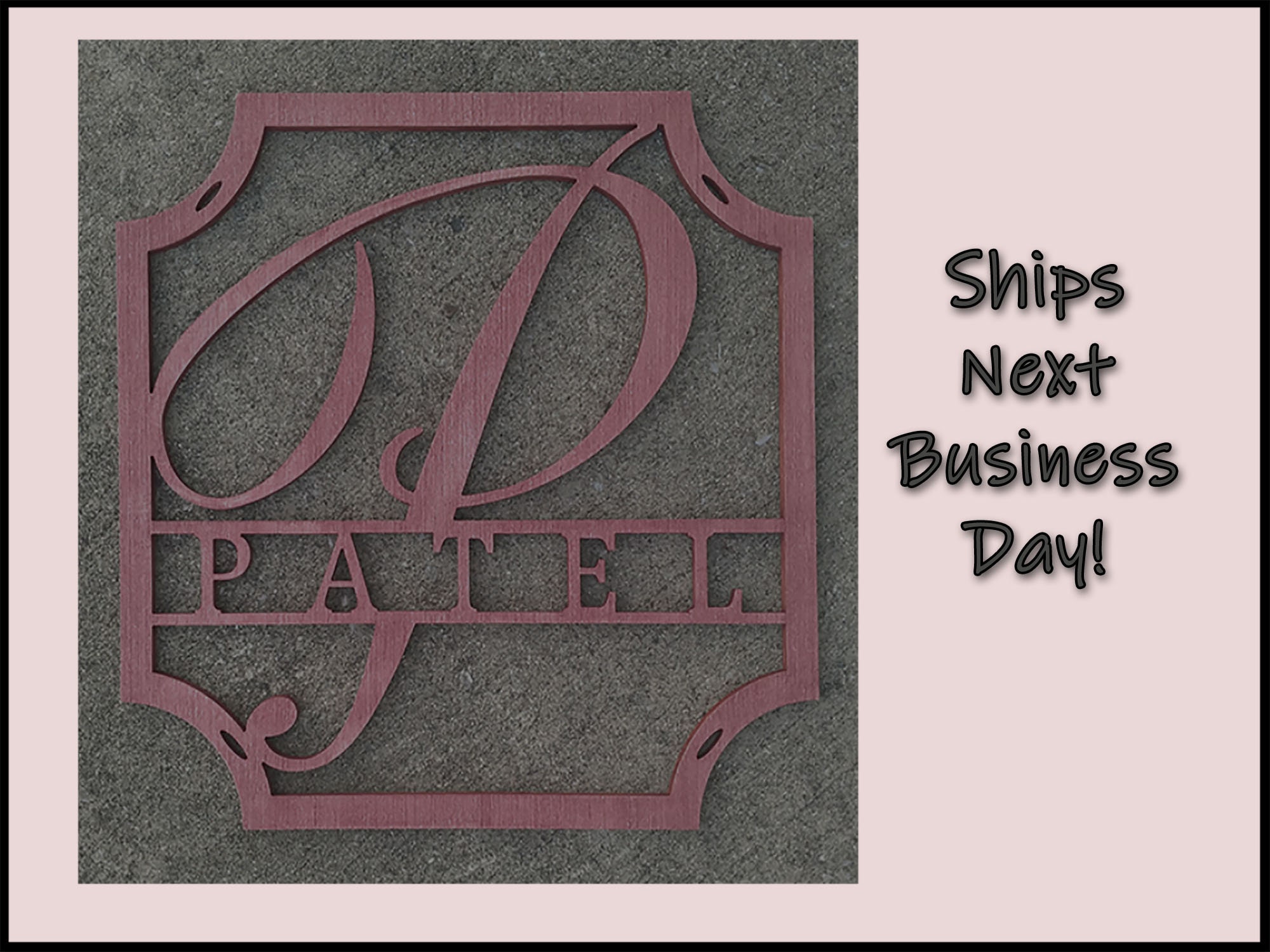 Elegant Square Front Door Name Sign | Etsy