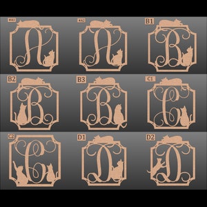 Cat Lovers Monogram Signs for Front Door Decor - Etsy