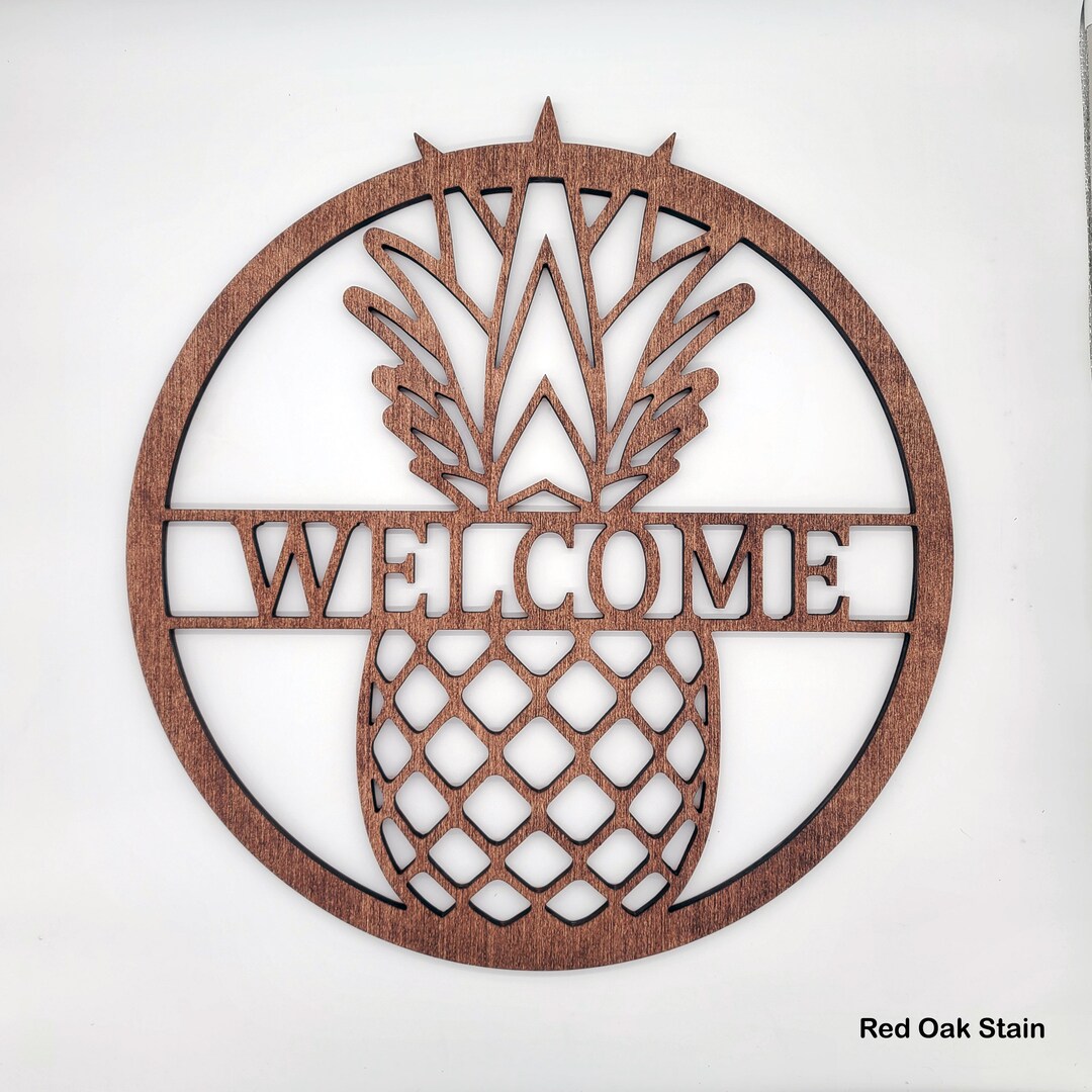 Wooden Pineapple Welcome or Name Sign - Etsy