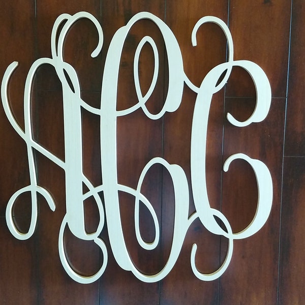 Wooden Monogram - Etsy