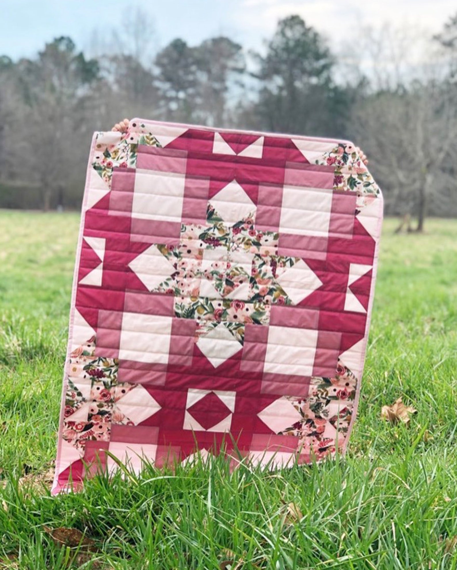 Petal Points PDF Quilt Pattern Modern Quilt Contemporary - Etsy