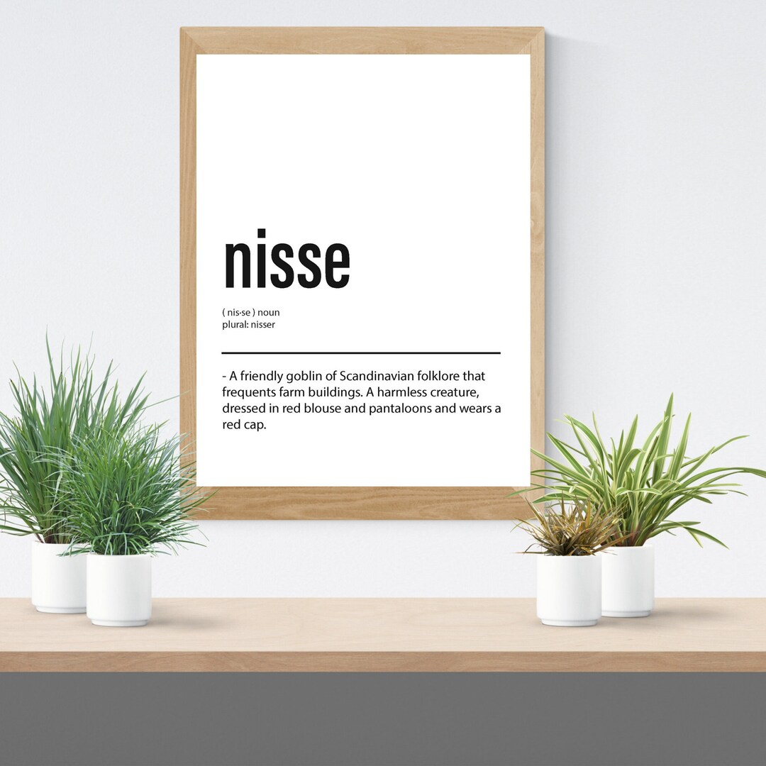 Nisse, Definition Print Nisse Wall Art Nisse Printable Definition of ...