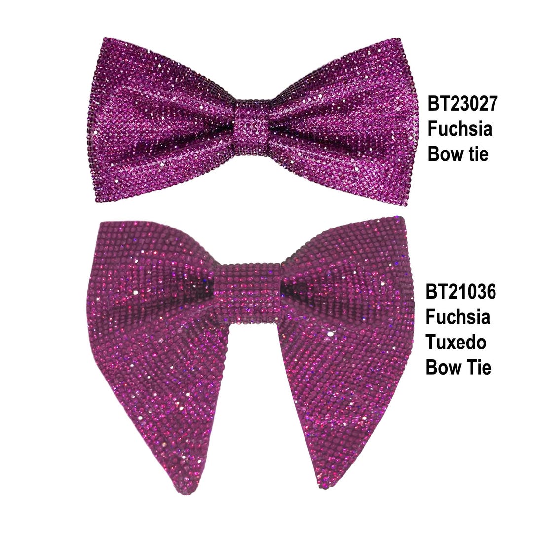 Fuchsia Crystal Tuxedo Bow Tie for Men | Butterfly Oversize Bow Tie ...