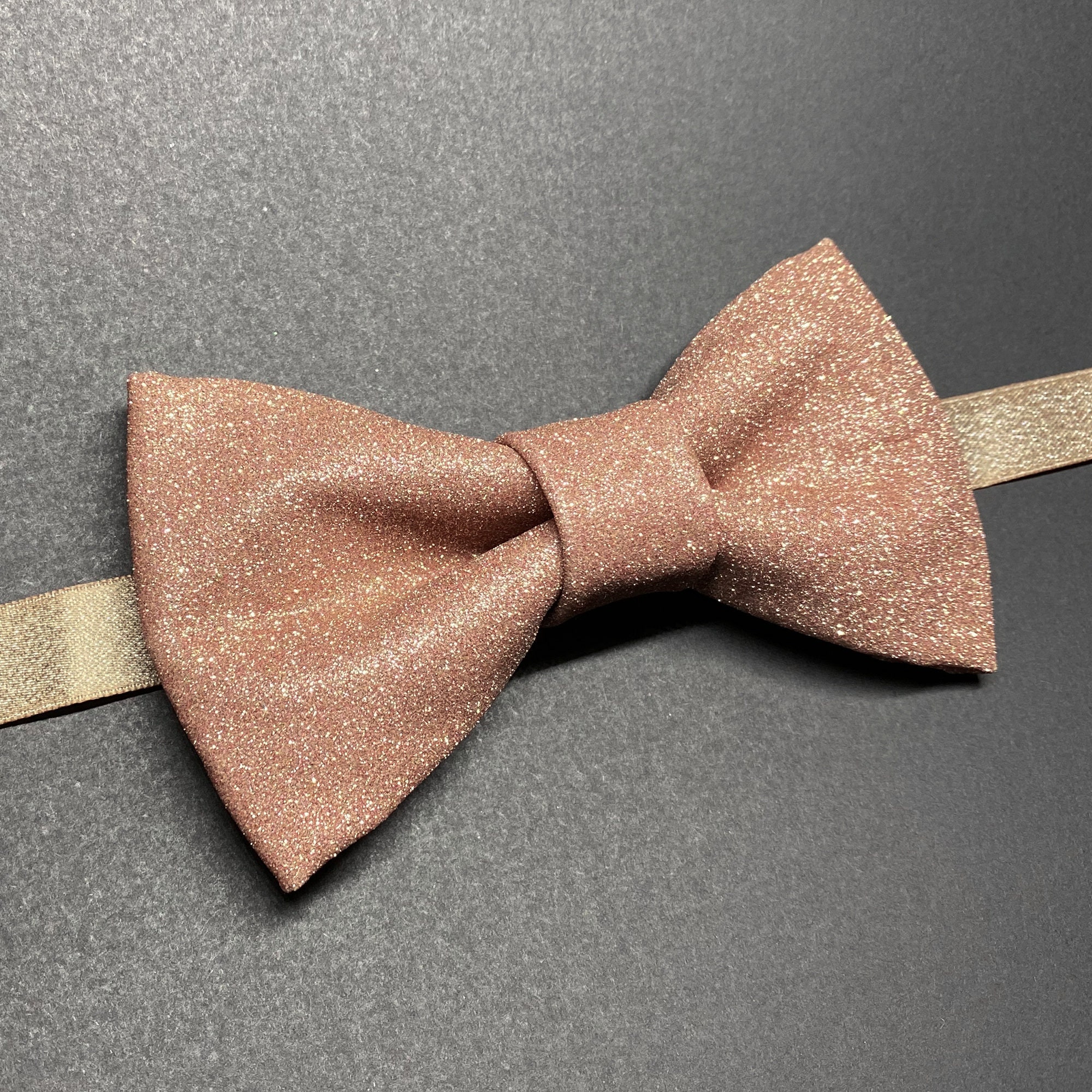 Rose Gold Bow Tie Metallic Rose Gold Glitter Per-tied Bow - Etsy Denmark