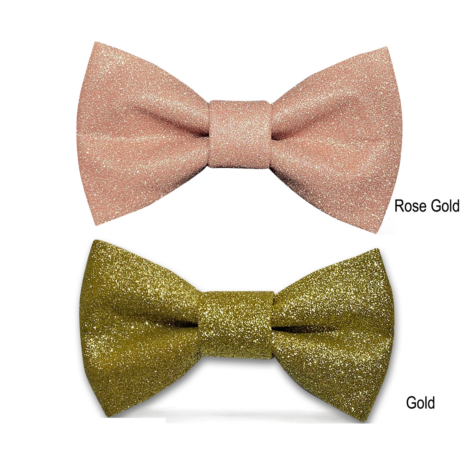 Rose Gold Bow Tie Metallic Rose Gold Glitter Per-tied Bow - Etsy