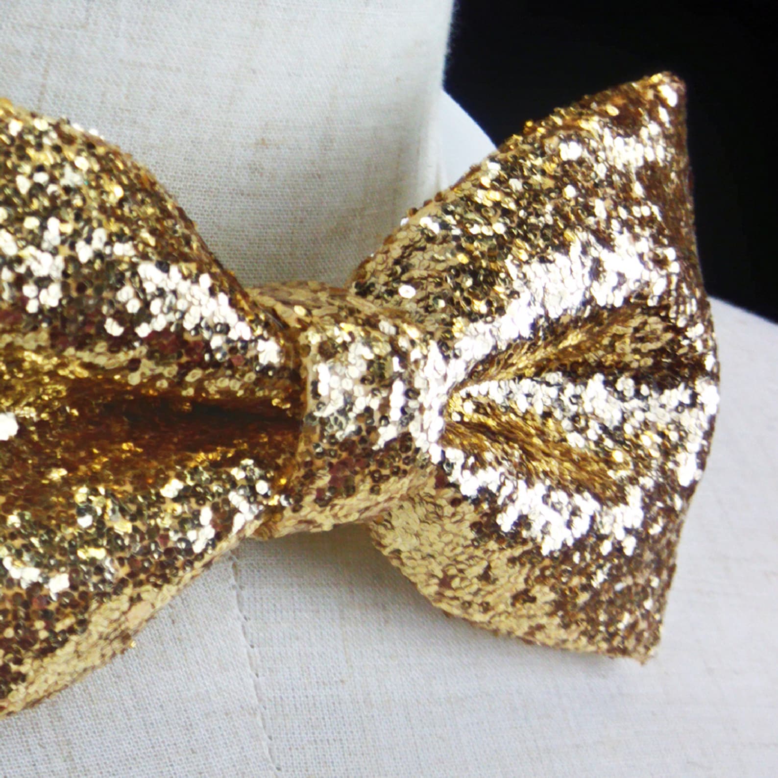 Gold Glitter Bow Tie Gold Bow Tie Gold Glitter Pocket | Etsy