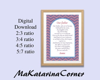 The Lord's Prayer Print, Our Father Prayer, Scripture Art, Bible Verse ...