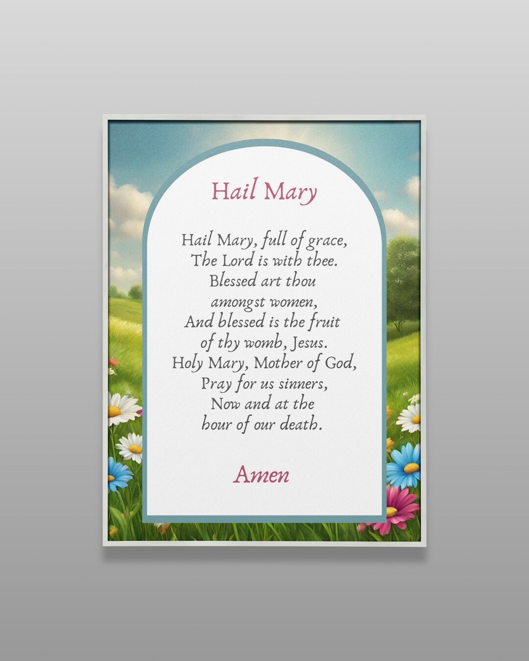 Hail Mary Prayer Print Virgin Mary Prayer Mother of God - Etsy