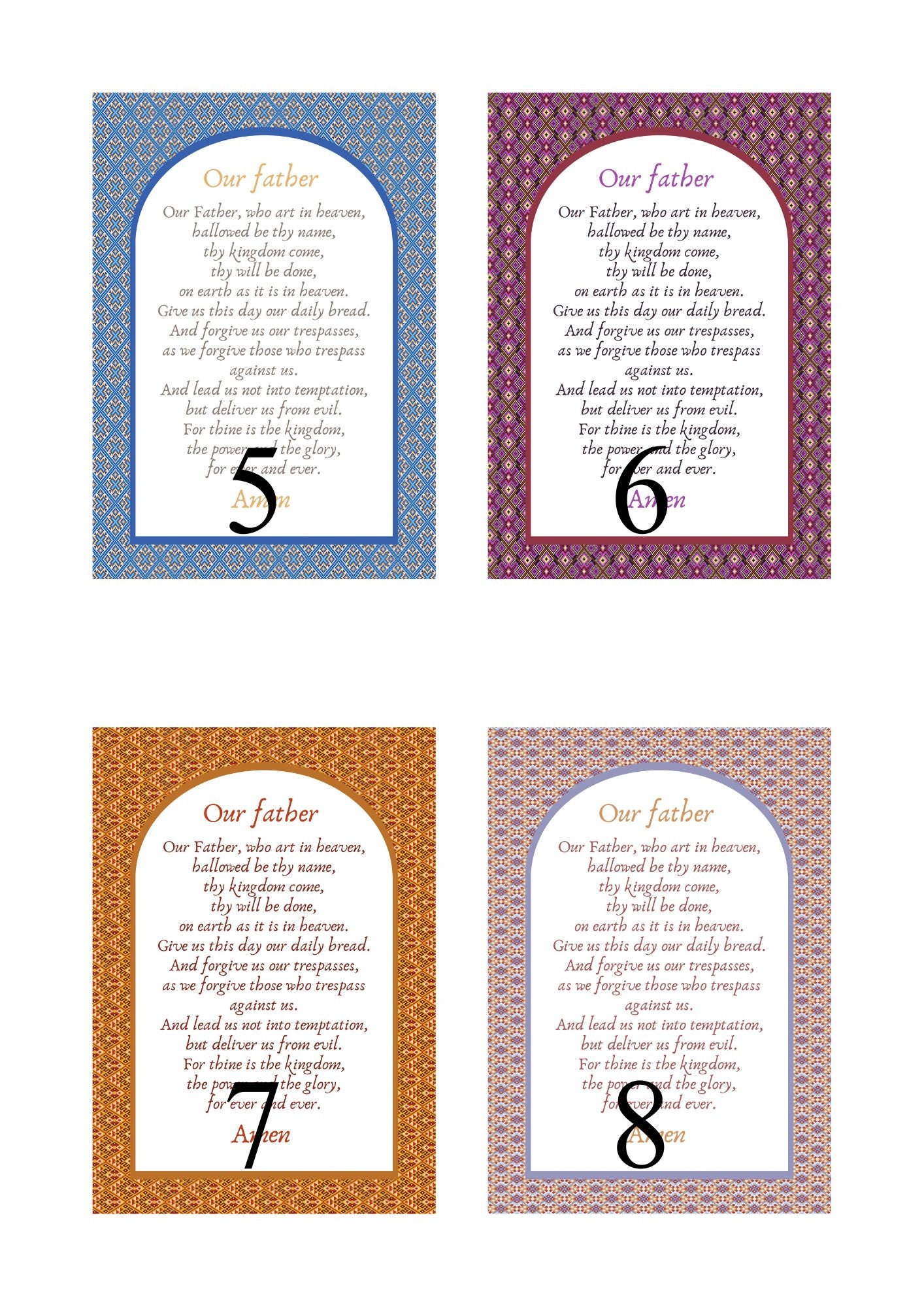 Our Father Prayer Print, Lord's Prayer, Bible Verse Art, Christian Wall ...