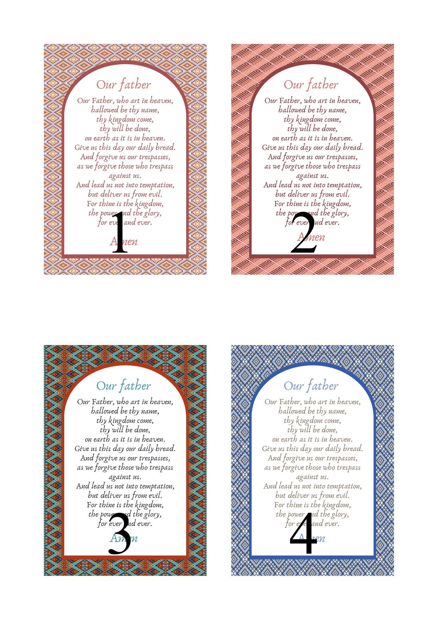 Our Father Prayer Print, Lord's Prayer, Bible Verse Art, Christian Wall ...