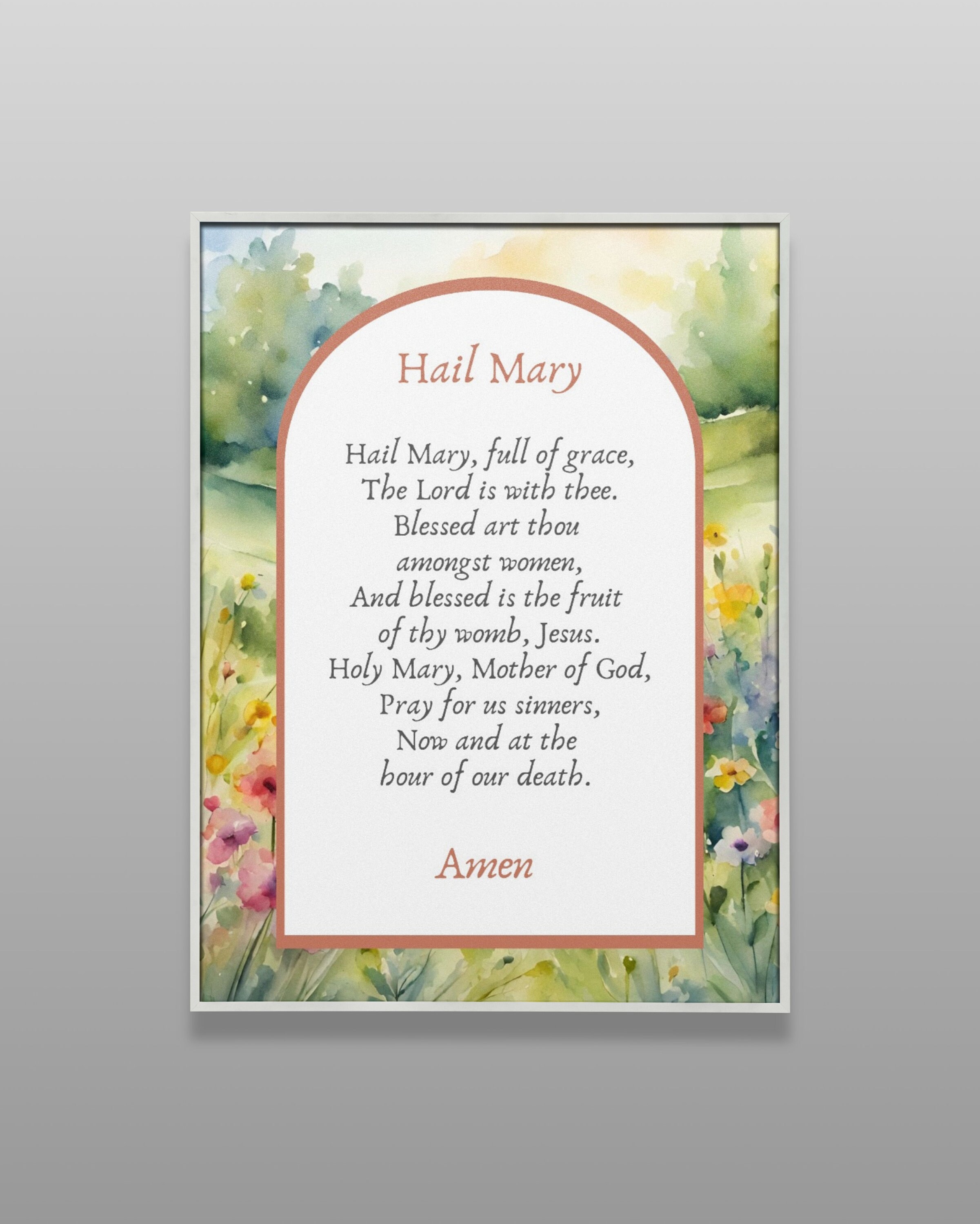 Hail Mary Prayer Print Virgin Mary Wall Art Mother of God - Etsy