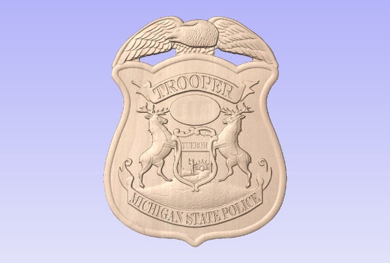 Michigan State Police Badge Plaque Michigan State Trooper | Etsy