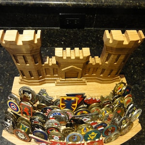 Engineer Castle Challenge Coin Holder, Army Engineer, USMC 1371, Combat ...