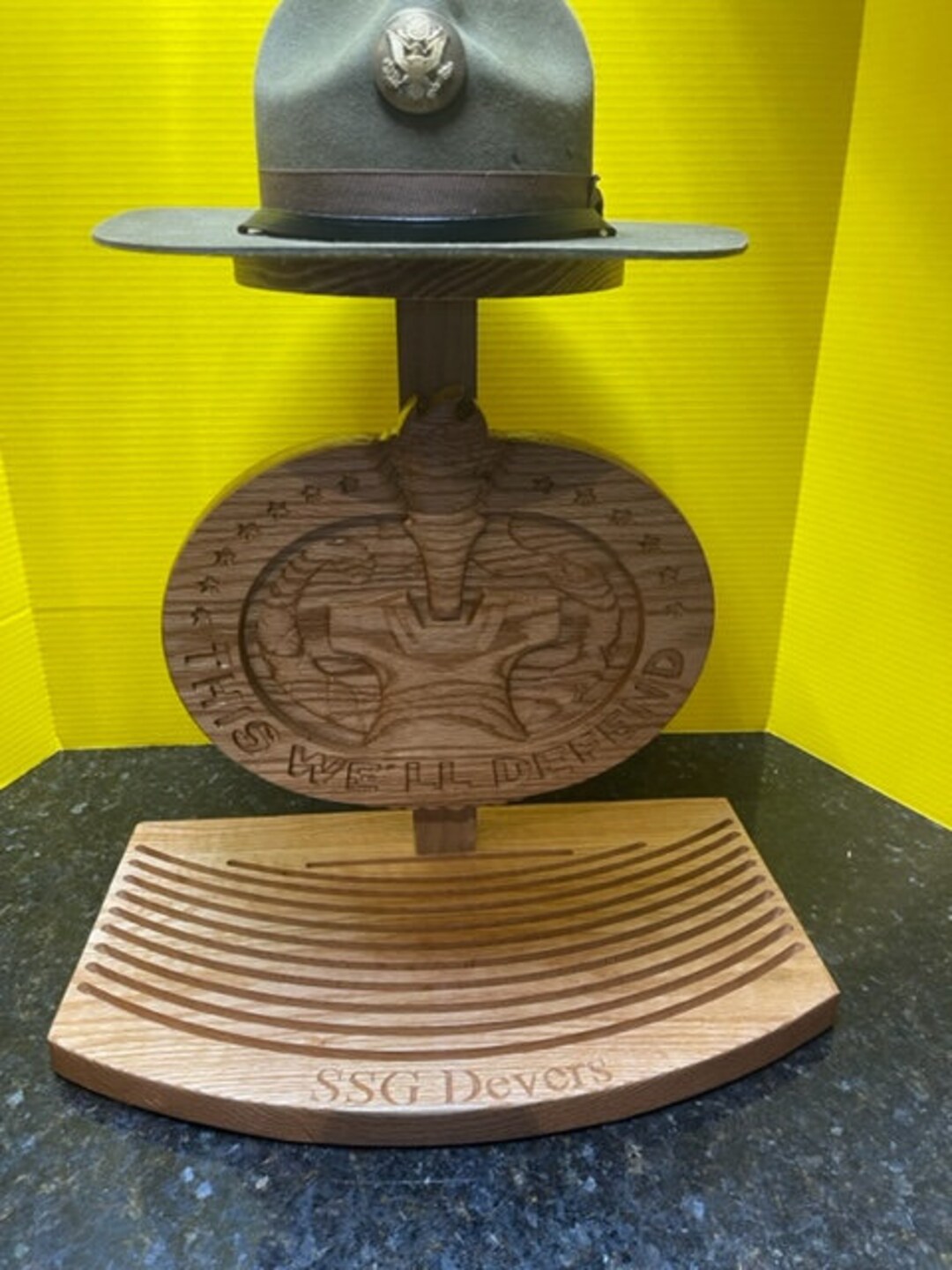 US Army Drill Sergeant Hat Stand Coin Holder W/name and Customizable to ...