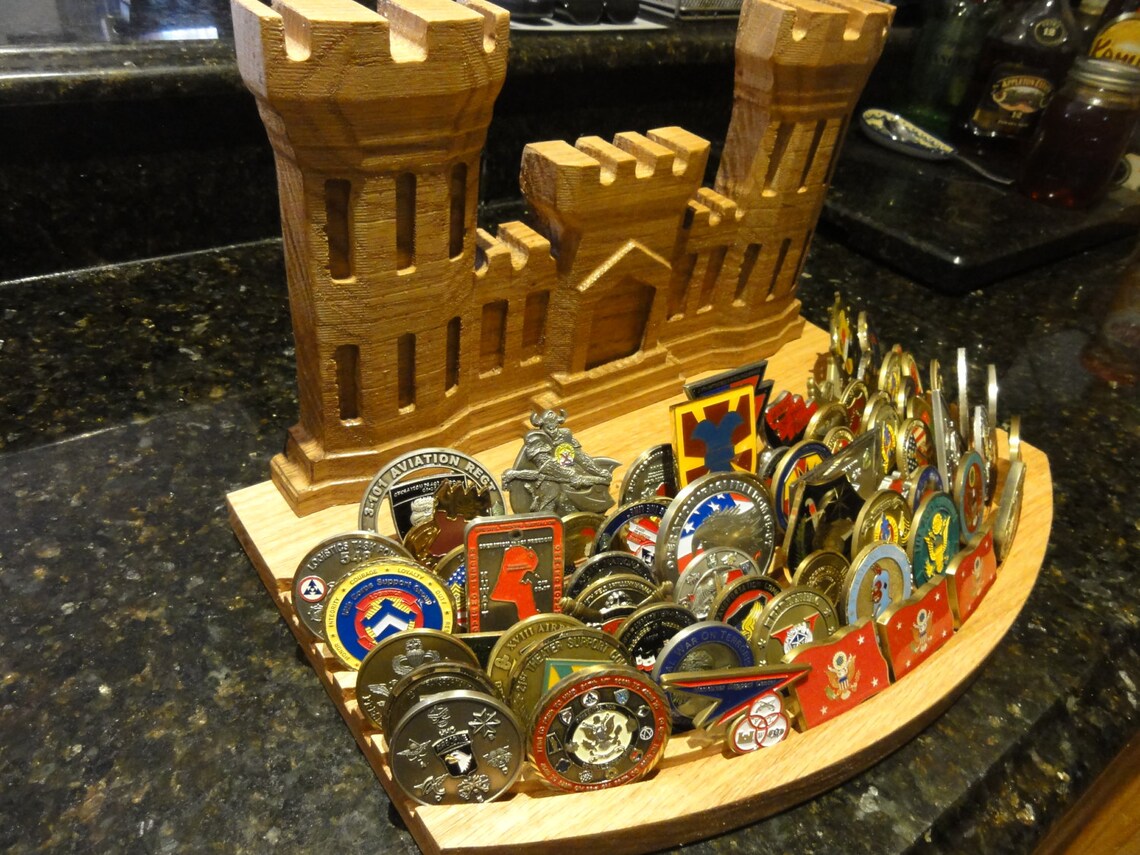 Engineer Castle Challenge Coin Holder Army Engineer USMC | Etsy