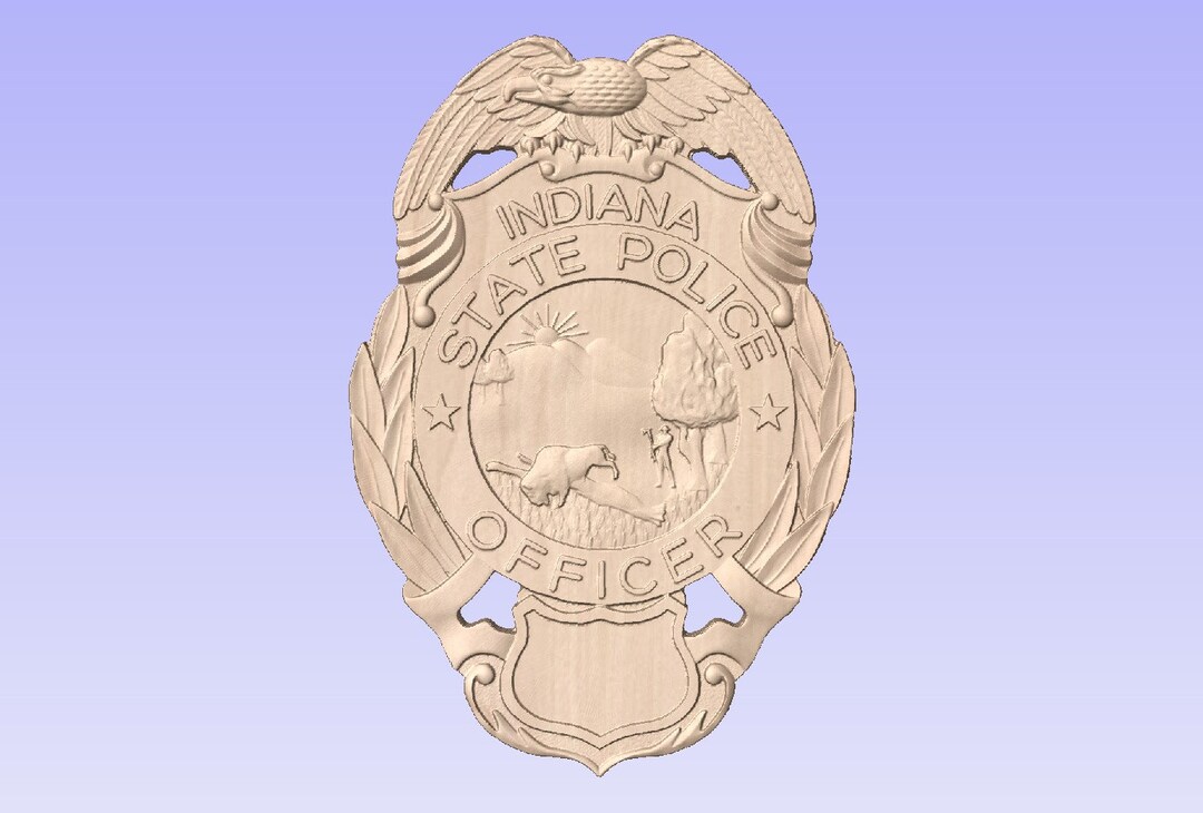 Indiana State Police Officer Plaque Approx 13" (your Choice of Wood and ...
