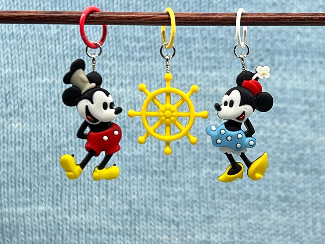 Steamboat Willie - Stitch Markers, Progress Keepers, Bag Charm - Etsy