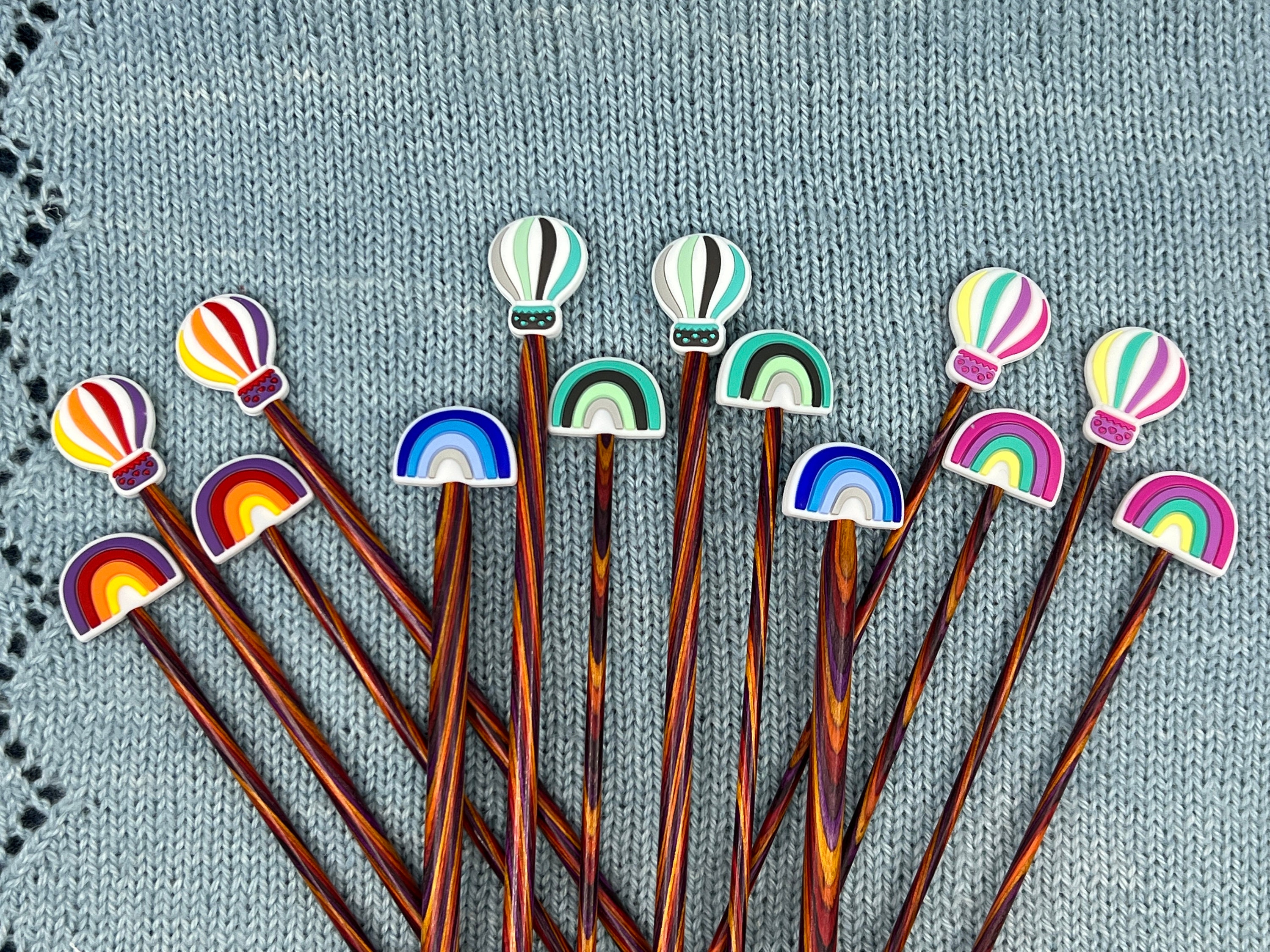 Rainbows and Hot Air Balloons Stitch Stoppers / Point - Etsy