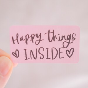 Happy Things Inside Sticker, Business Labels, Thank You Stickers ...