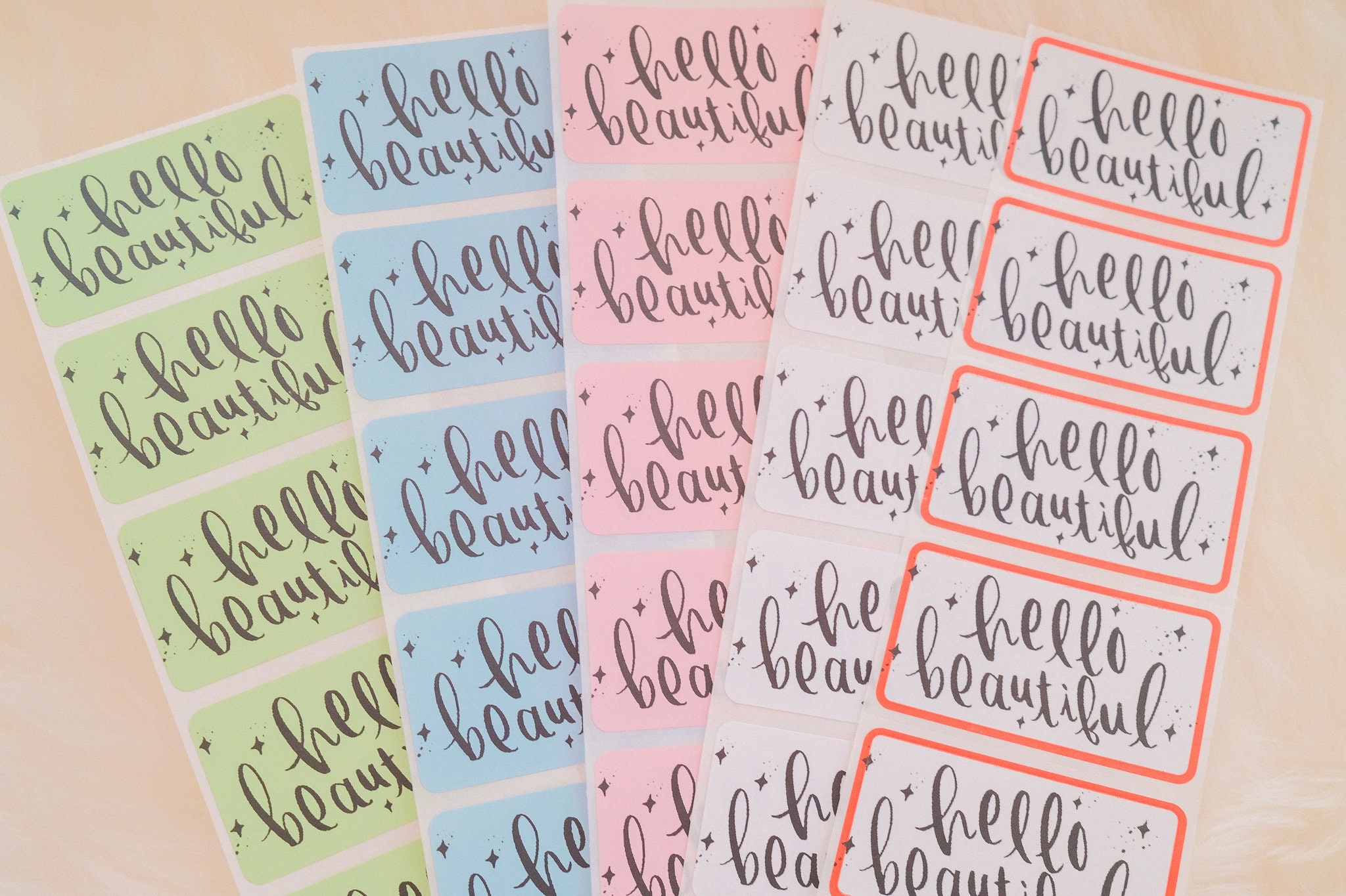 Hello Beautiful Label,shipping Stickers, Packing Labels, Small Business ...