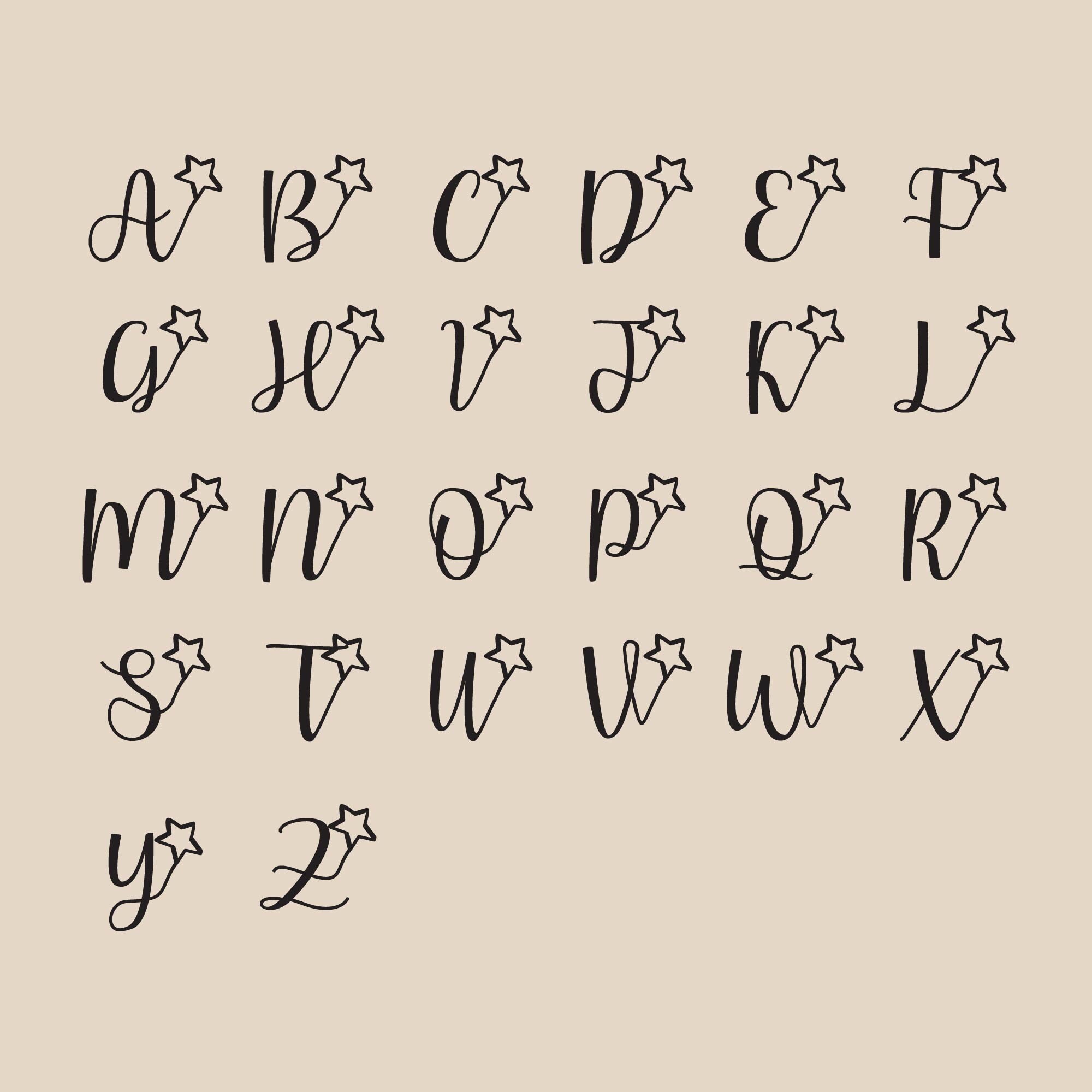 Single Letter Star Decal Initial Star Decal Star Monogram | Etsy